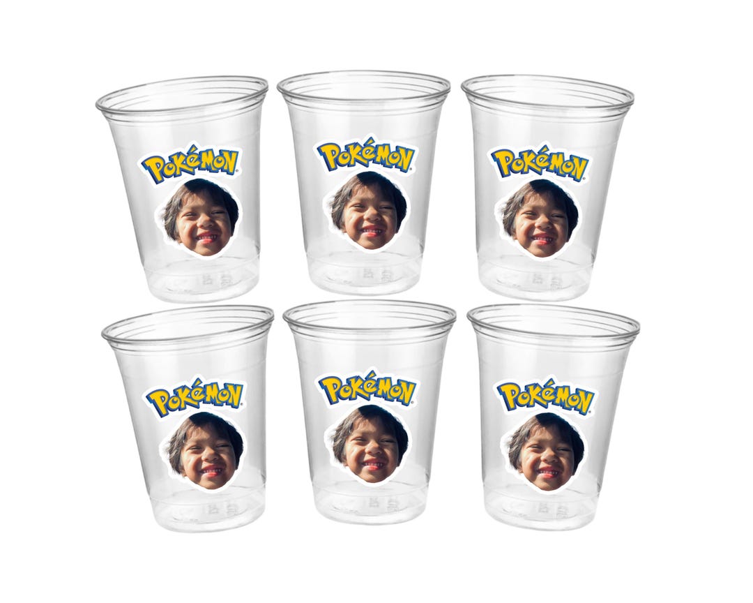 Custom Face Pokemon Plastic Party Cups - Custom Face Party Cups - Party ...