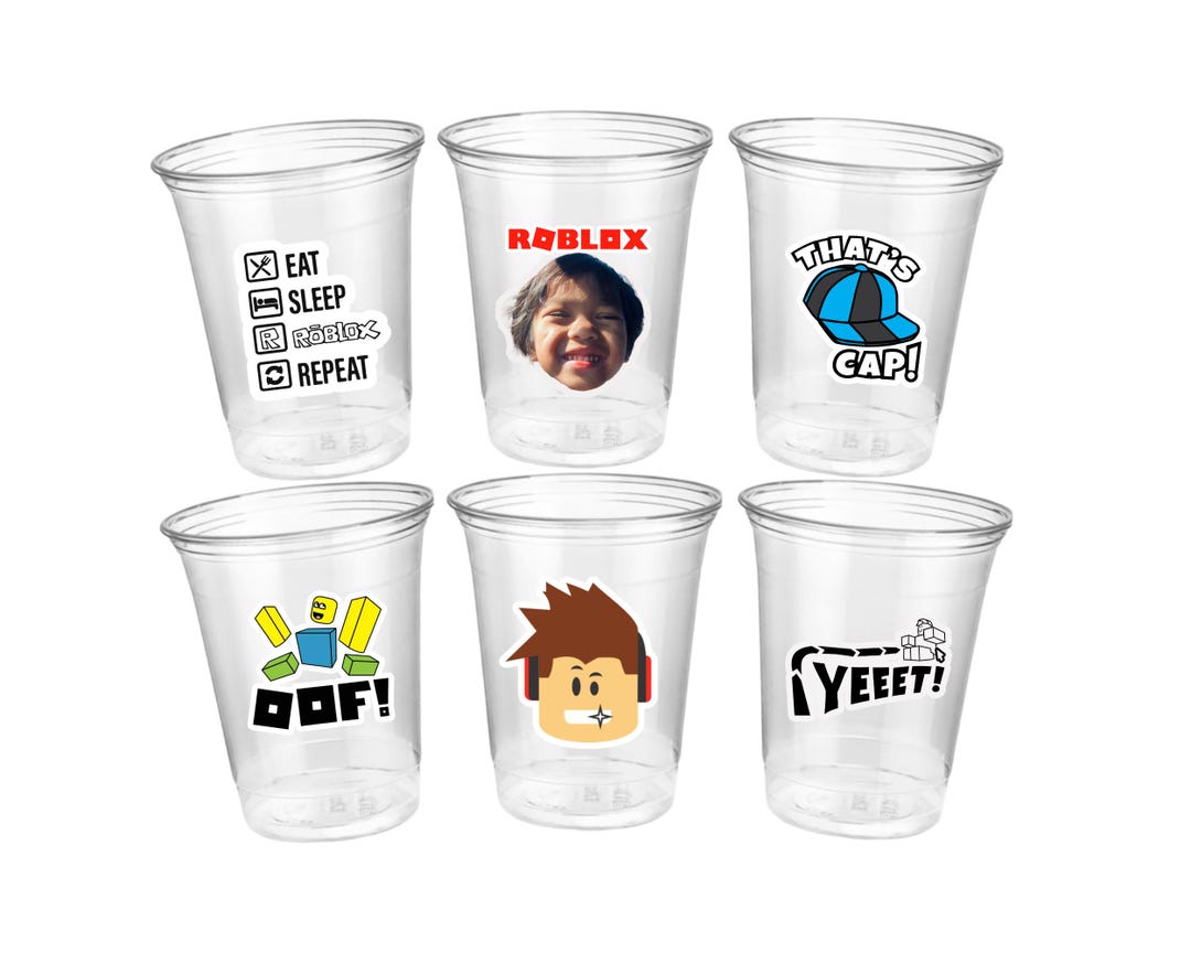 Custom Roblox Party Cups: Personalized Face, Set of 6 - Etsy