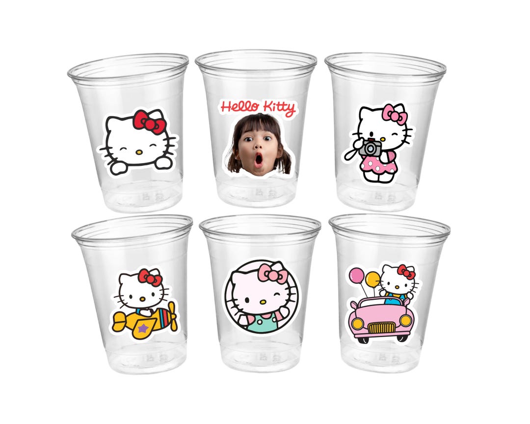 Custom Hello Kitty Party Cups: Personalized Face, Set of 6 - Etsy