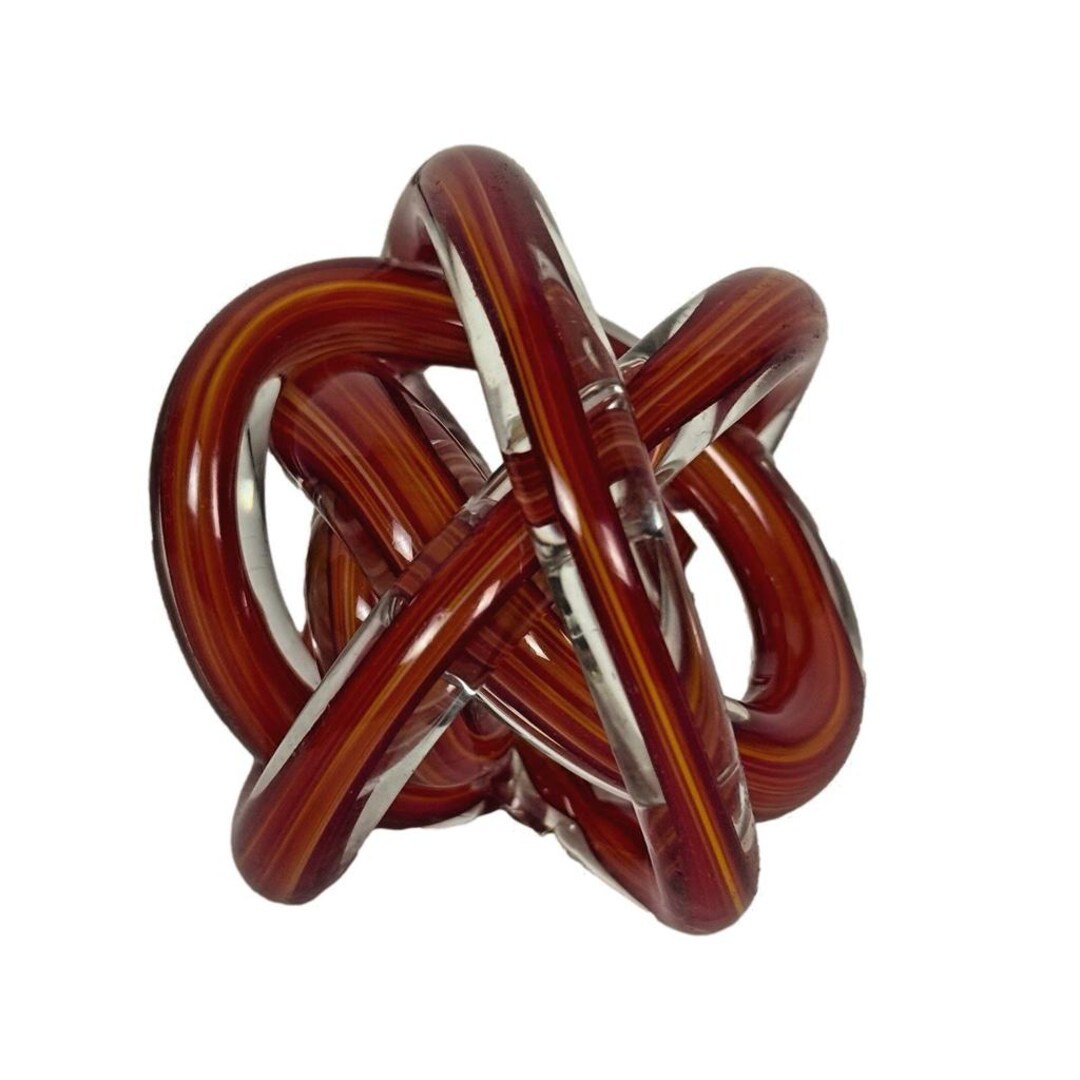 Handblown Abstract Orbit Art Glass Infinity Knot Décor Ball/paperweight ...