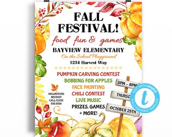 Fall Festival Editable Template/flyer - Etsy