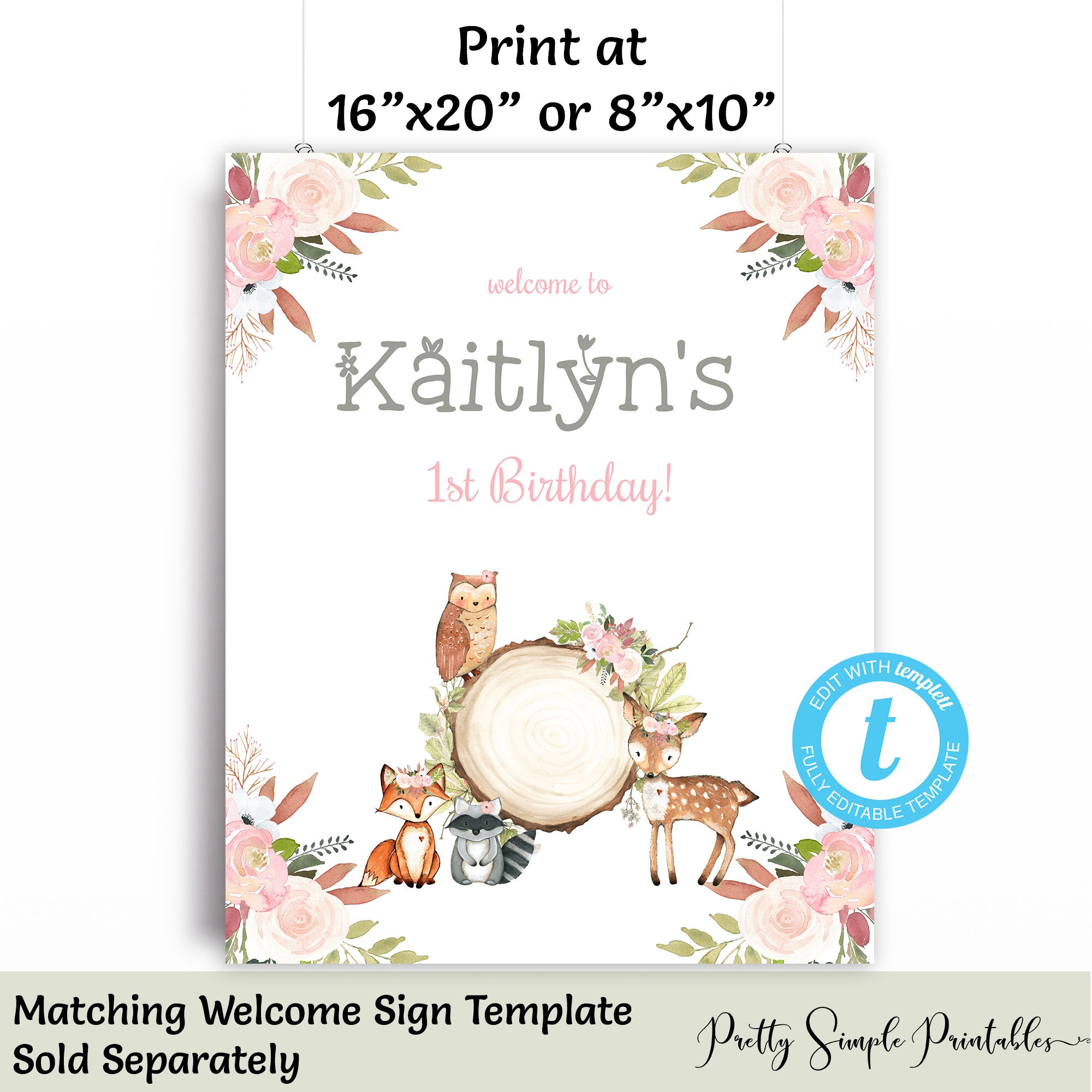 Woodland Table Sign Decorations Woodland Birthday Party | Etsy