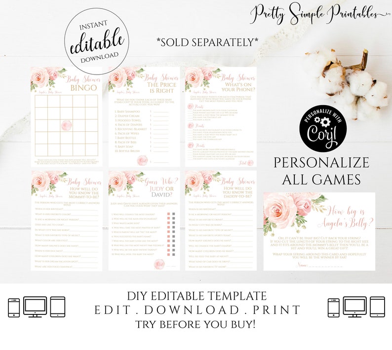 Editable Baby Shower Favor Tags Girl Printable Thank You Tags - Etsy