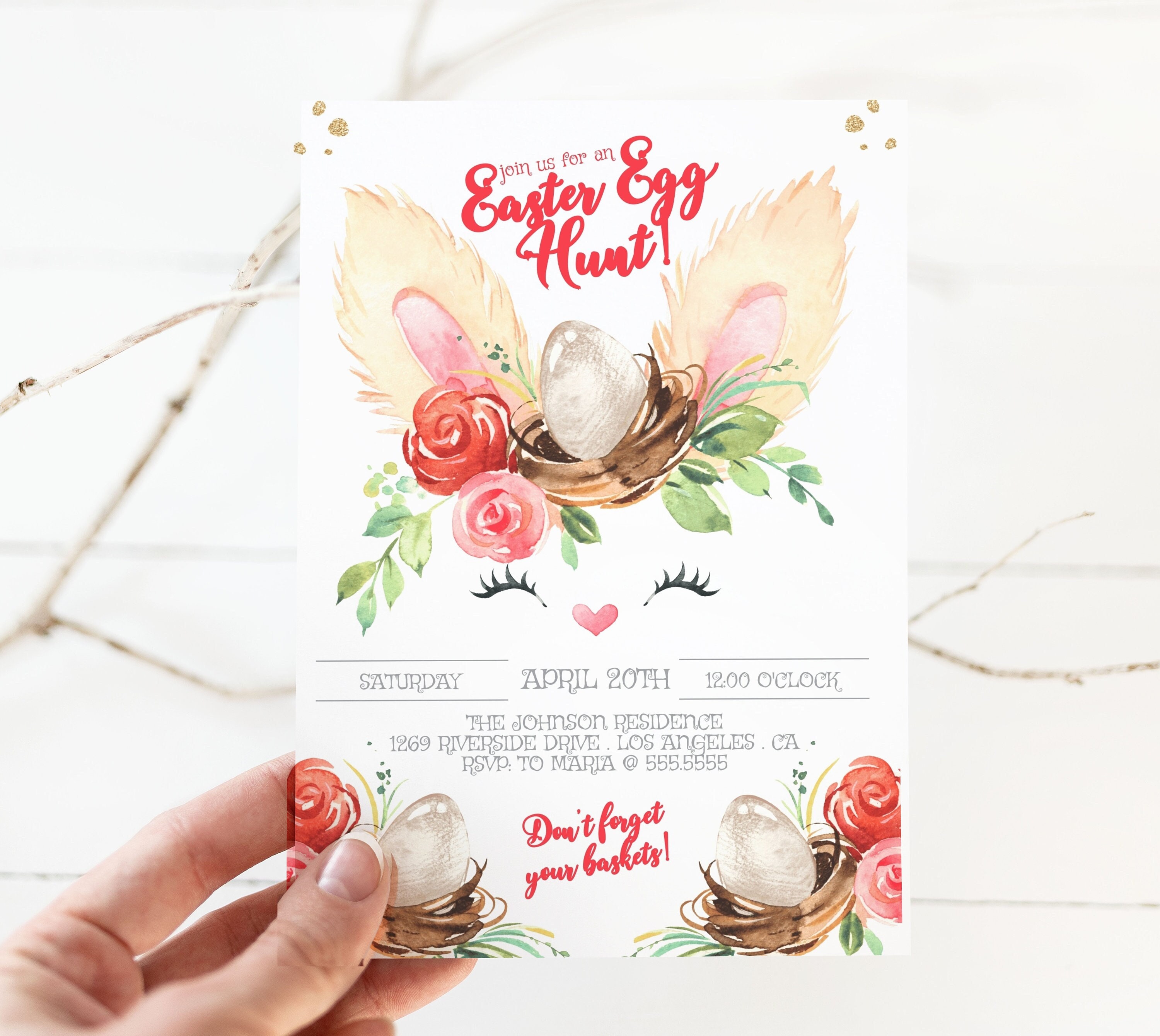 Editable Easter Egg Hunt Invite Editable Template Instant | Etsy