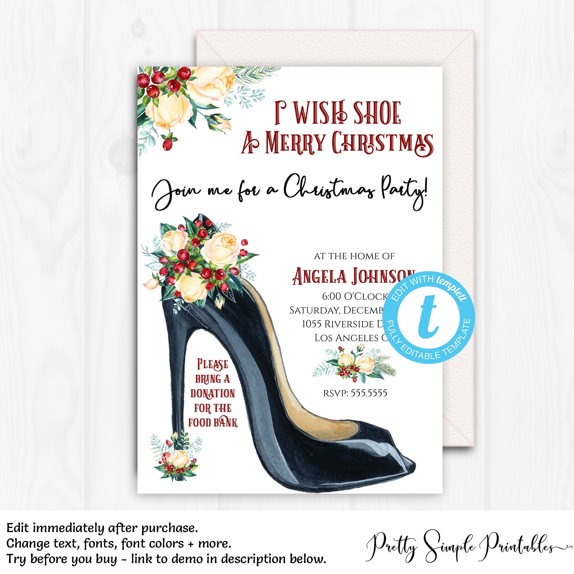 Girls Holiday Party Invitation Christmas Ladies Night Party | Etsy