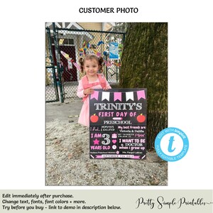 Back to School Sign, First Day of School Sign Rainbow, ANY AGE ...