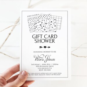 Gift Card Shower Invitation, Gift Card Baby Shower Invitation, Boy ...