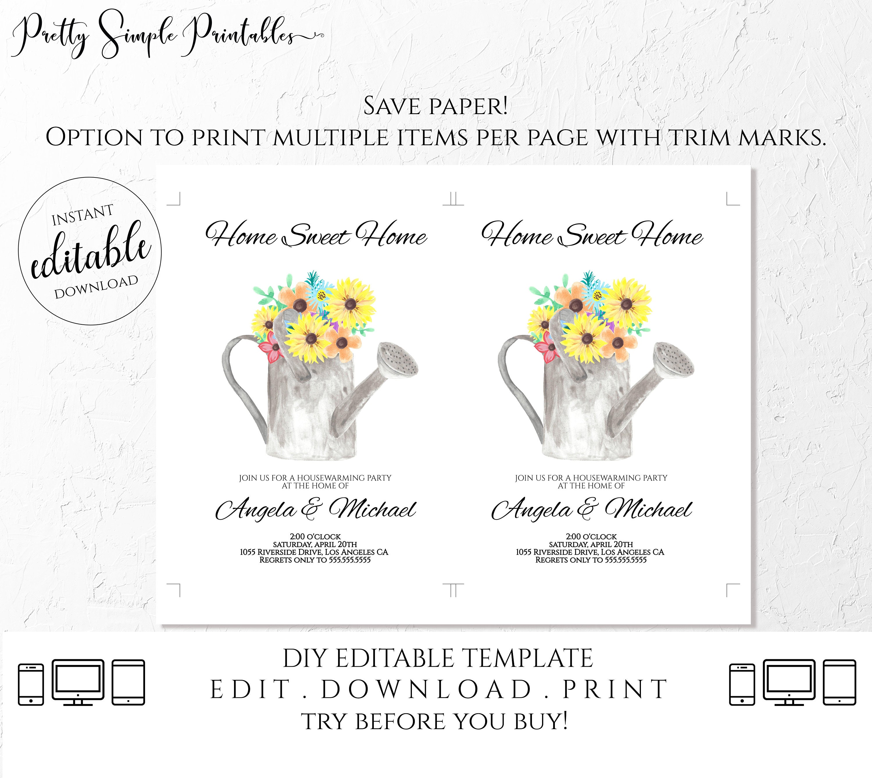 Spring Housewarming Invitation Housewarming Party Invitation - Etsy