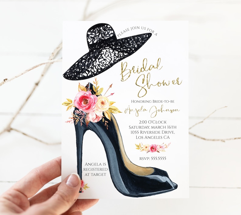 Hats and Heels Invitation, High Heel Invitation, Hats and Heels Invite ...