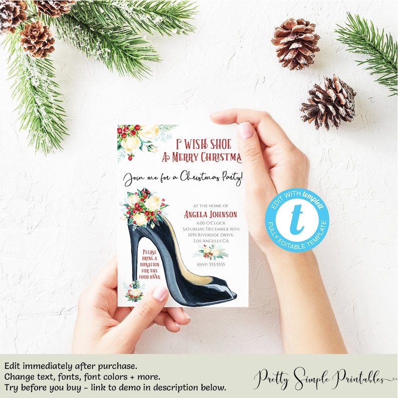 Girls Holiday Party Invitation Christmas Ladies Night Party - Etsy