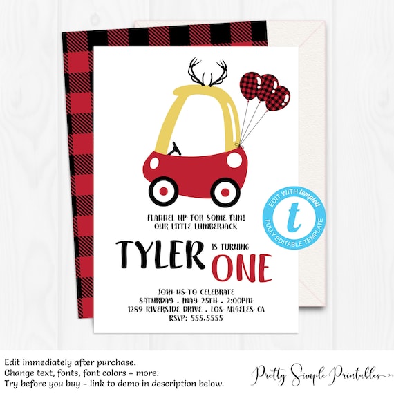 Lumberjack Invitation / Lumberjack First Birthday / Lumberjack | Etsy
