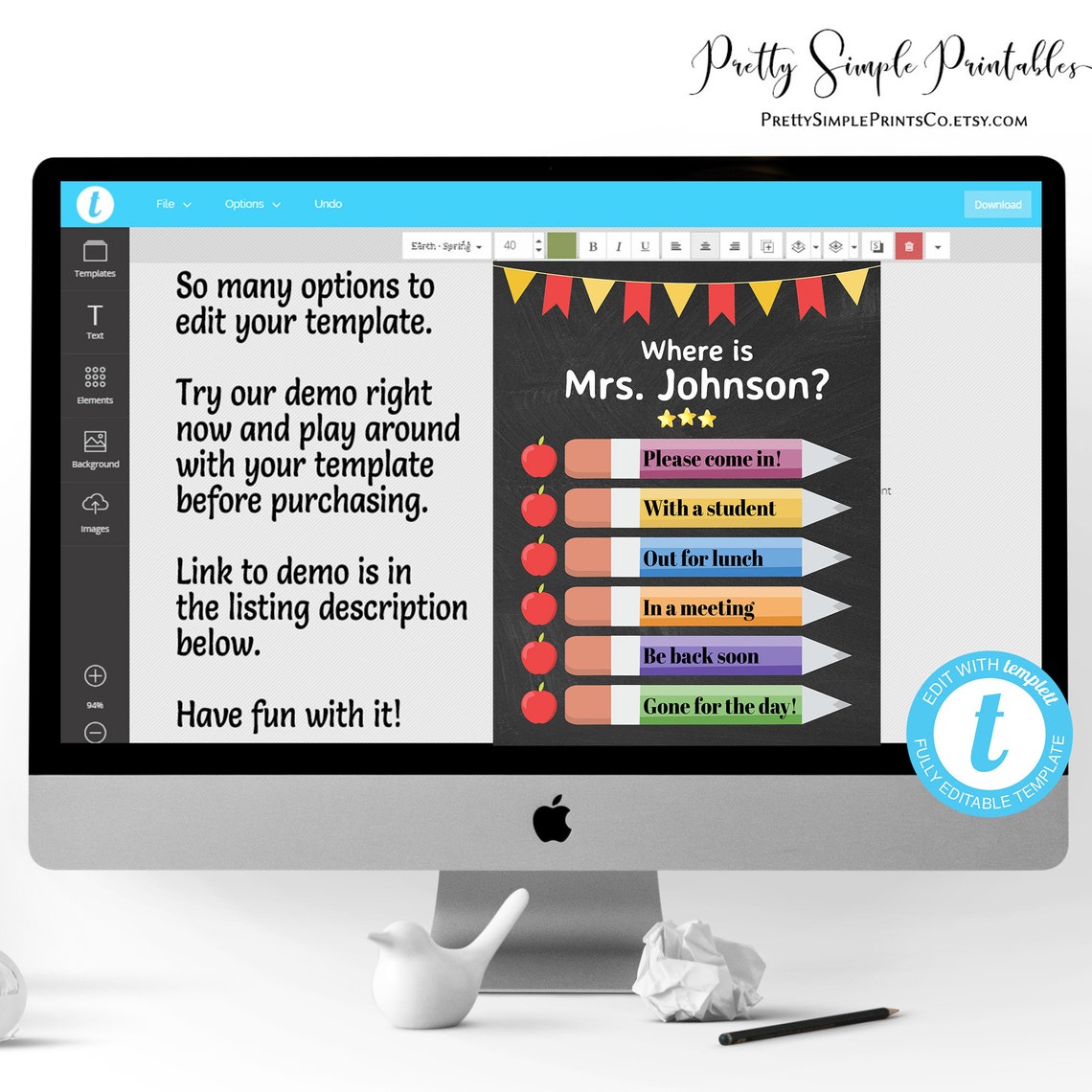 Where is the Teacher Sign Editable Door Sign Teacher Door - Etsy