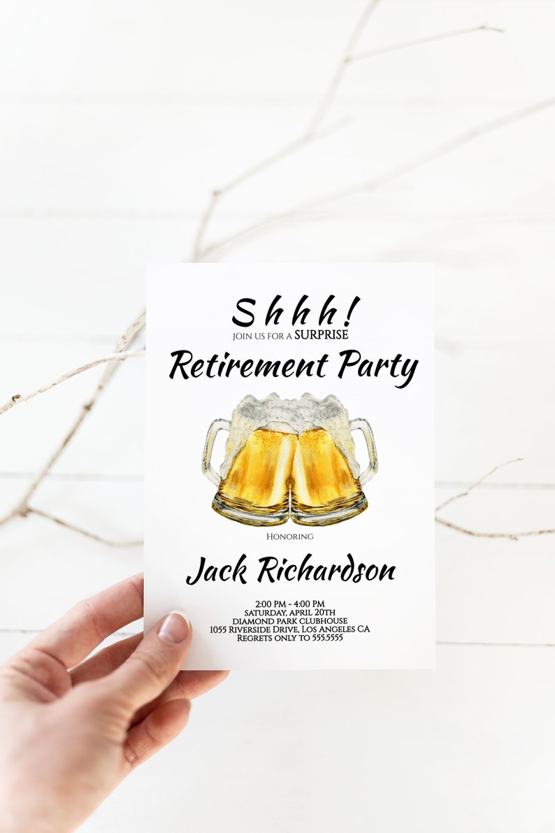Surprise Retirement Invitation for Men Beer Invitation - Etsy