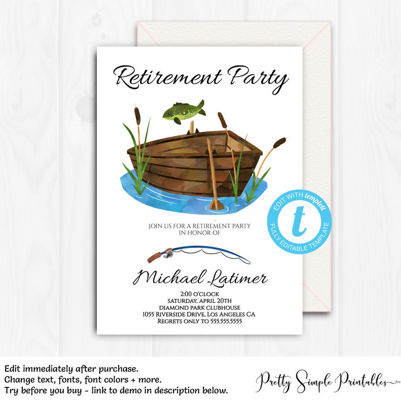 Retirement Party Invitations for Men Retirement Invitation | Etsy