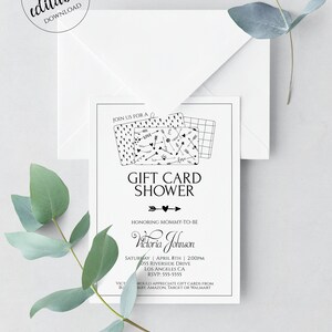 Gift Card Shower Invitation, Gift Card Baby Shower Invitation, Boy ...