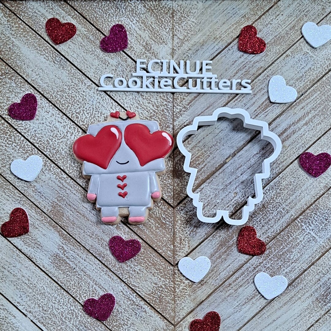 Robot Heart Eyes Cookie Cutter - Etsy