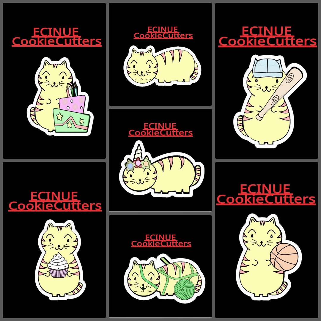Cute Cat Cookie Cutters Set - Etsy