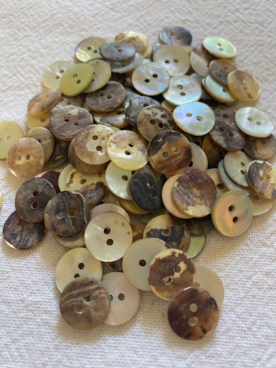 Natural River Shell Buttons 2 Hole 12mm Pack of 10 - Etsy