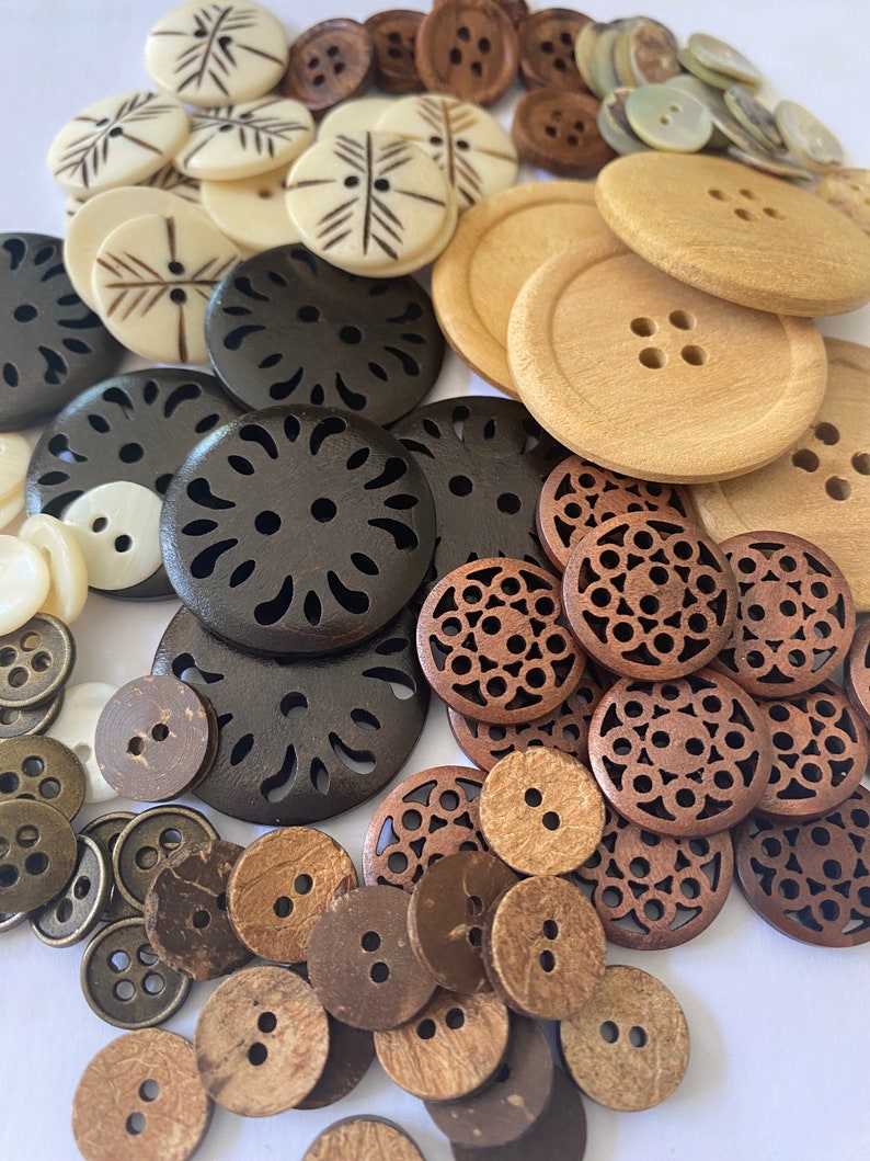 Carved Natural Bone Buttons 2 Hole 20mm Pack of 5 - Etsy