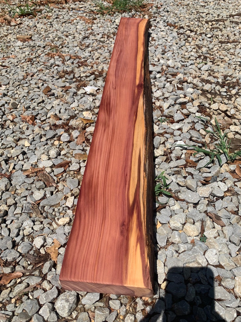36” Cedar Shelves, Live Edge Slab Shelf Red Cedar Shelving 24” - 108 ...