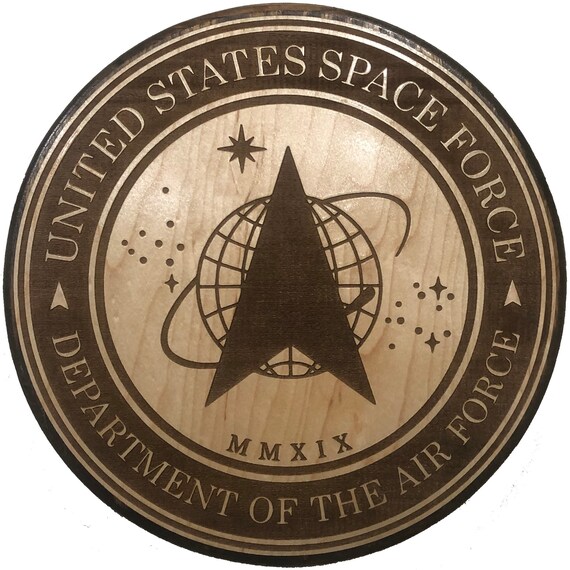 Official US Space Force Emblem Plaque on a Round Laser | Etsy