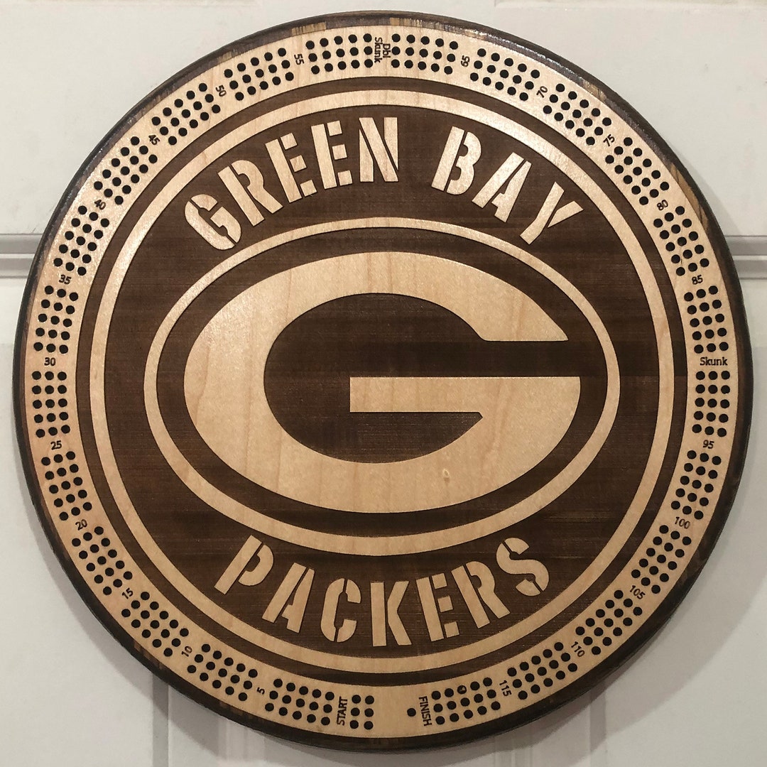 Green Bay Packers Cribbage Board & Wall Plaque - With CARD STORAGE, 3 ...