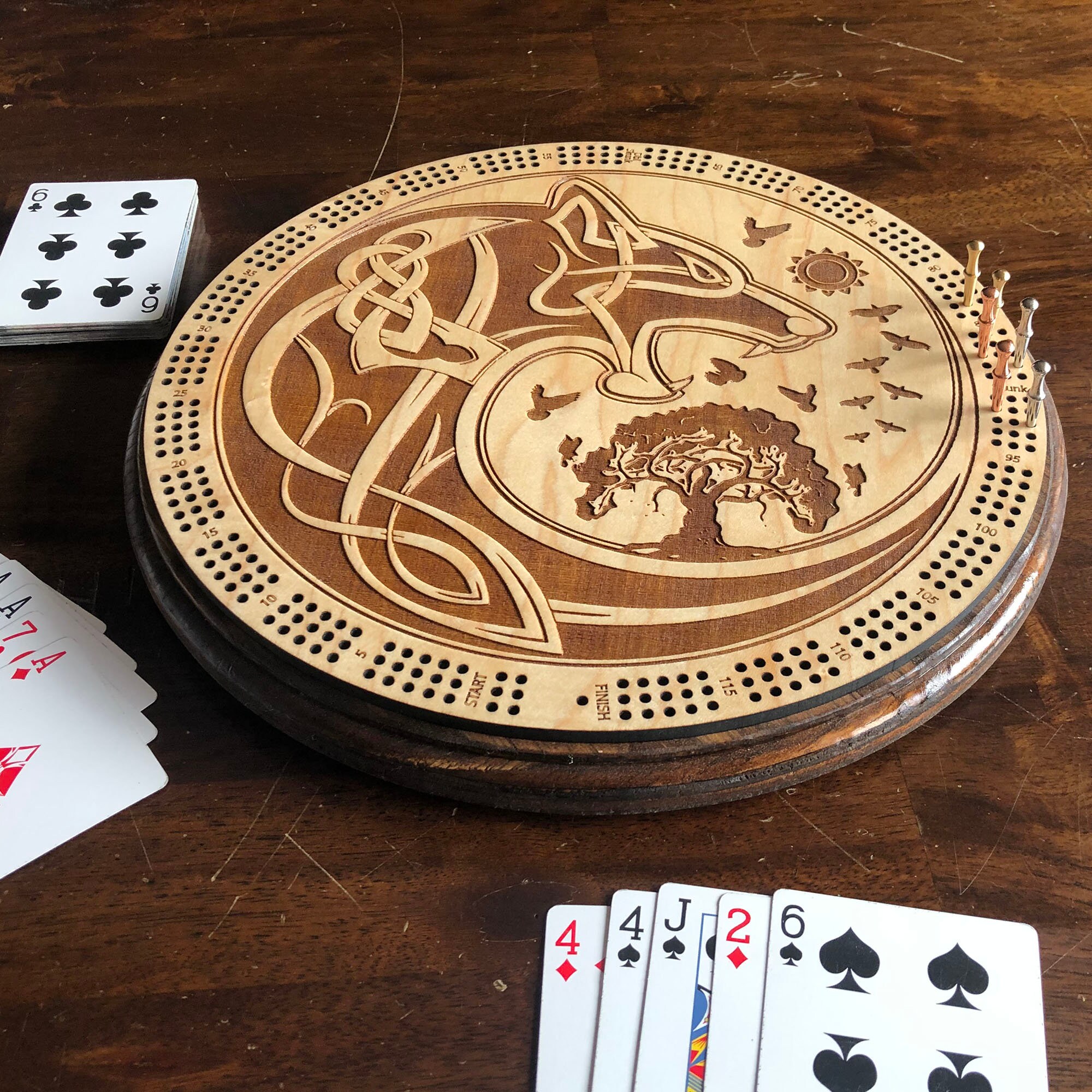 US Marine Corps Retired Cribbage Board: Handmade Card Storage & Pegs - Etsy