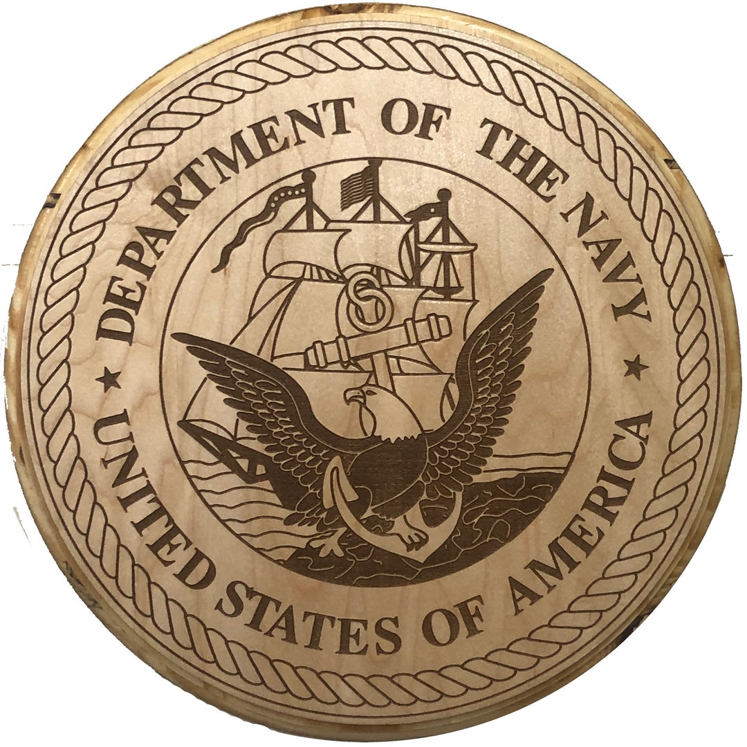 Official US Navy Plaque on a Round Laser Engraved Wood Navy Emblem - Etsy