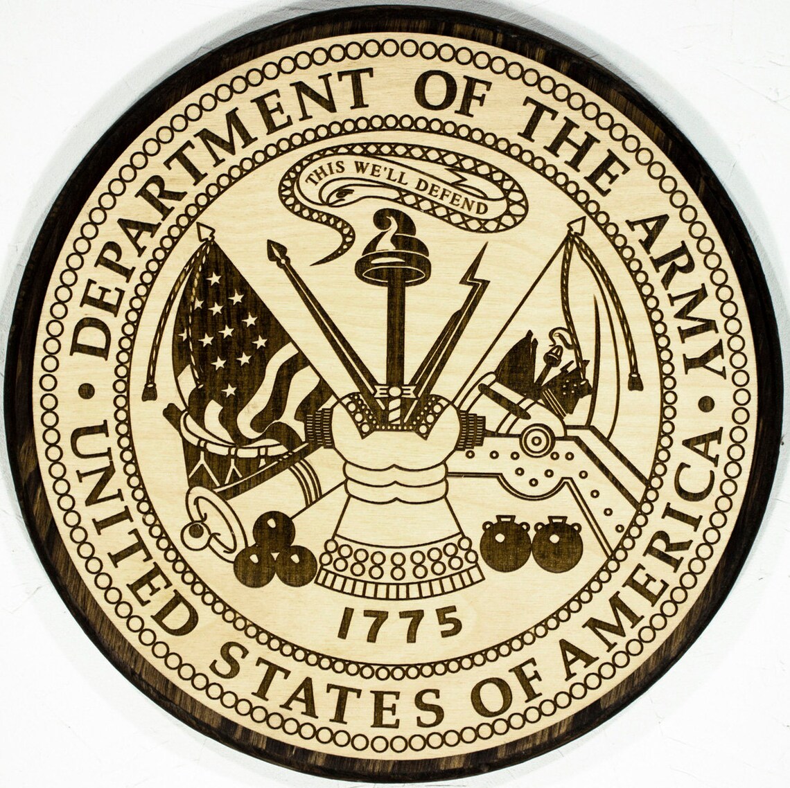 Official US Military Service Emblem Plaque Set on a 12in Round | Etsy