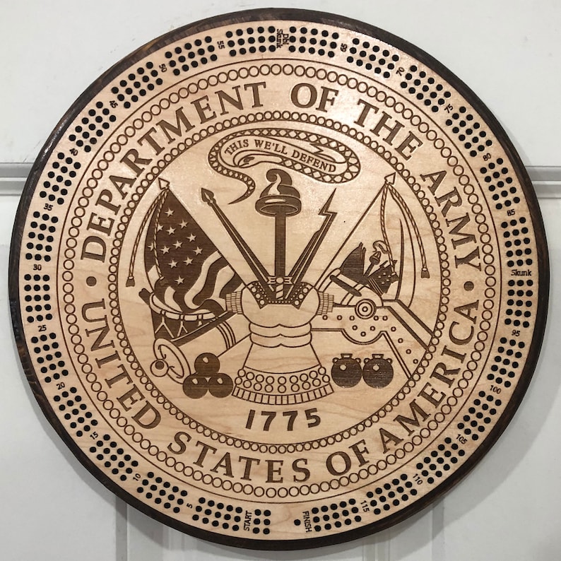 United States Army Cribbage Board: Wall Plaque With Card Storage - Etsy