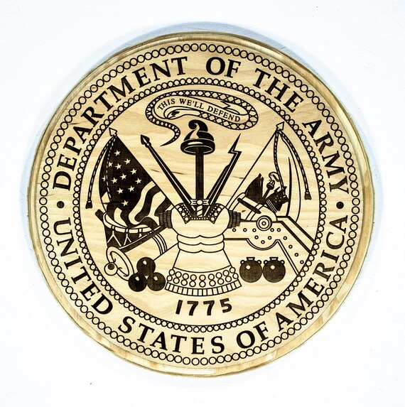 Official US Army Plaque on a Round Laser Engraved Wood | Etsy