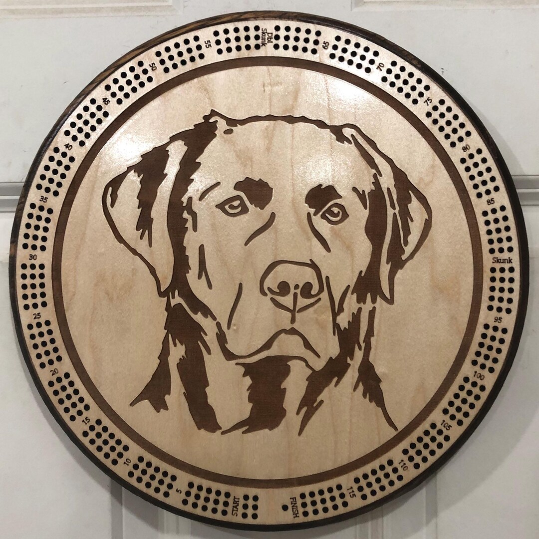 Labrador Cribbage Board & Wall Plaque - With CARD STORAGE, 3 Track, 120 ...