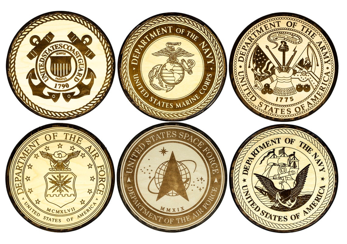 Official US Military Service Emblem Plaque Set 12in laser | Etsy