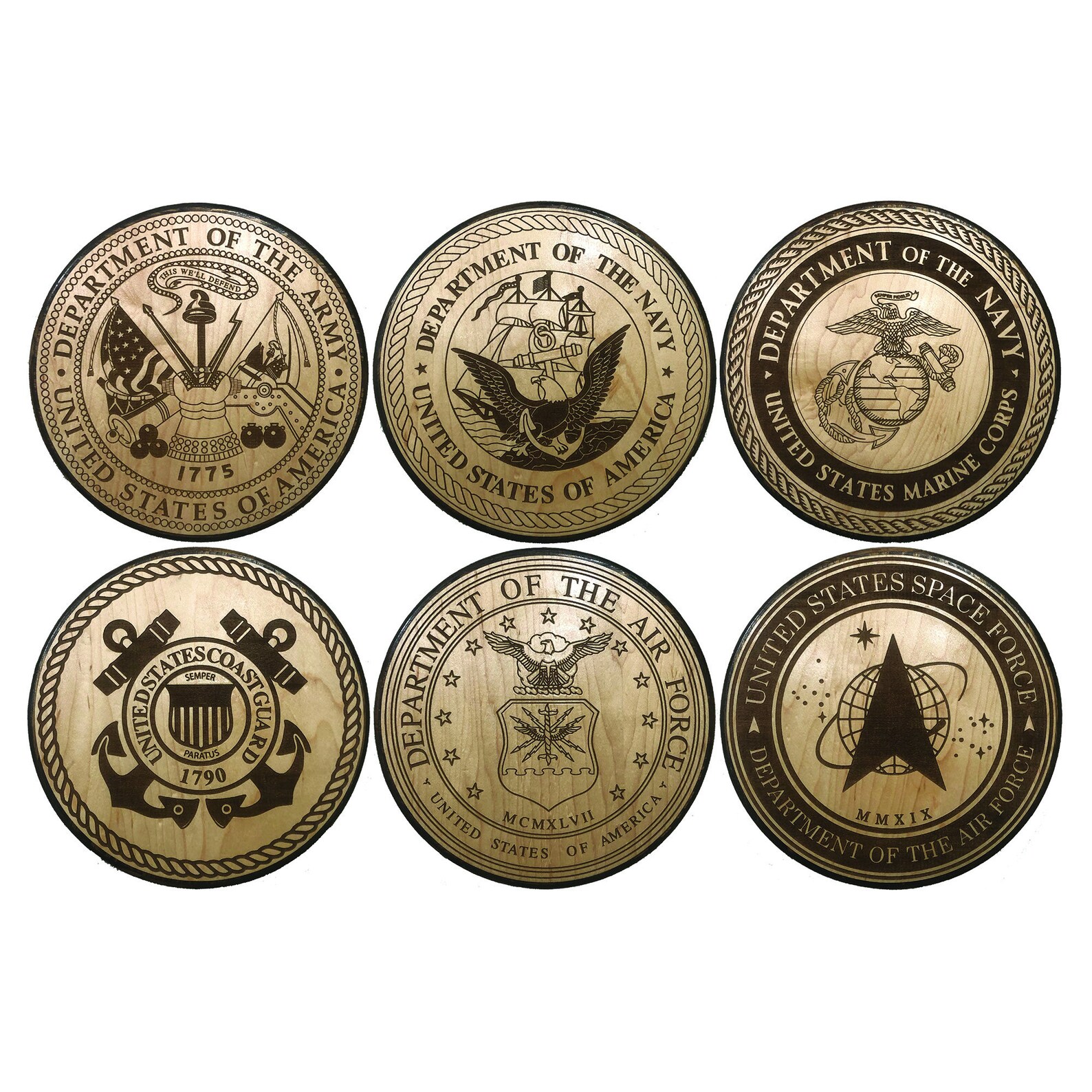 Set of US Military Service Emblems 12 Diameter Laser - Etsy
