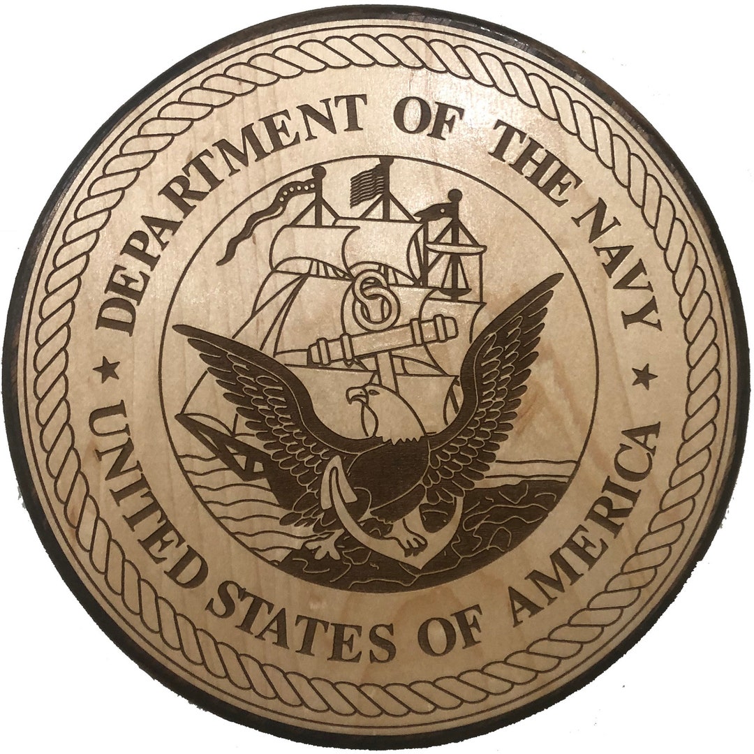 Official US Navy Plaque on a Round Laser Engraved Wood - Etsy