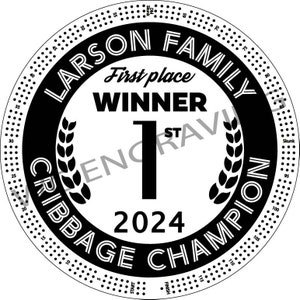 Personalized Cribbage Trophy - 3 Track Cribbage Board and Plaque Round ...