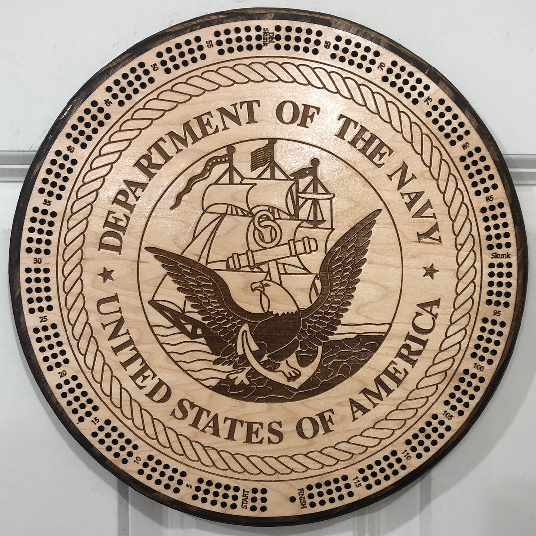 United States Navy Cribbage Board: Wall Plaque With Card Storage - Etsy