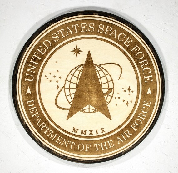 Official US Space Force Emblem Plaque on a 12in round laser | Etsy