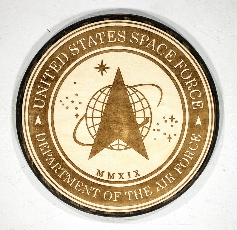 Official US Space Force Emblem Plaque on a 12in round laser | Etsy
