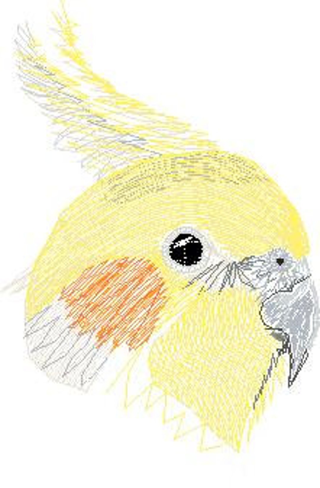 Cockatiel Head Embroidery Download File - Etsy