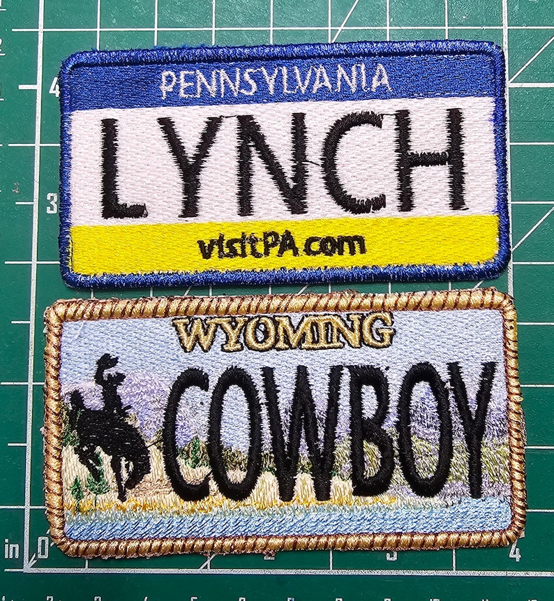 Custom Embroidered State License Plate Patches Free Shipping - Etsy