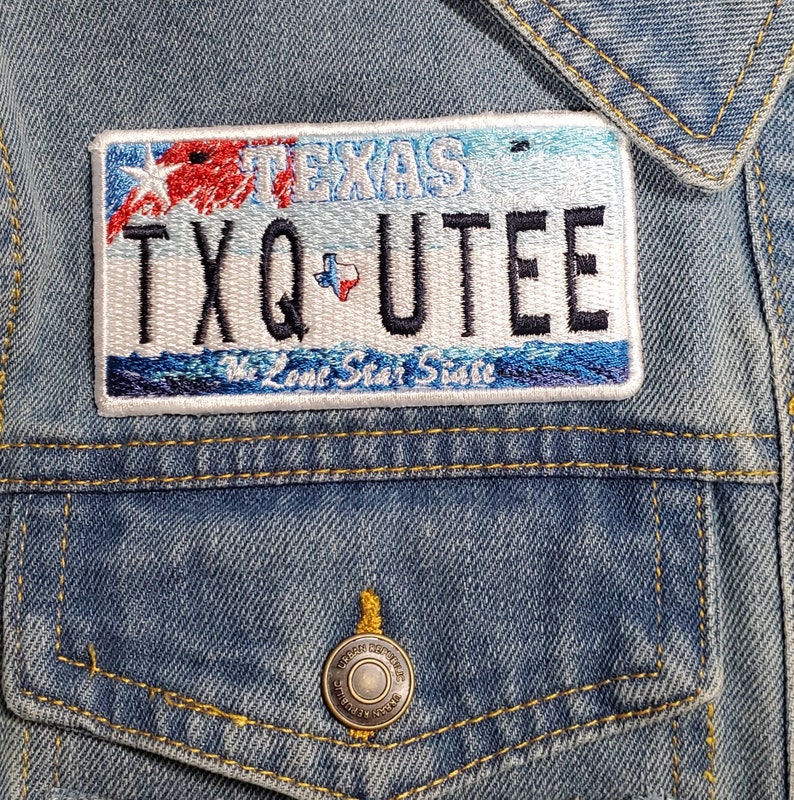 Custom Embroidered State License Plate Patches Free Shipping - Etsy