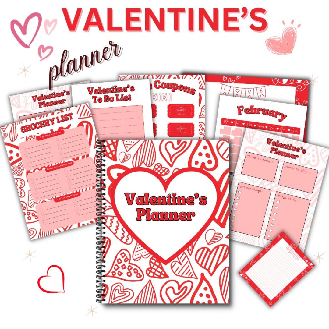 Digital Download - Valentine's Printable Planner - Etsy UK