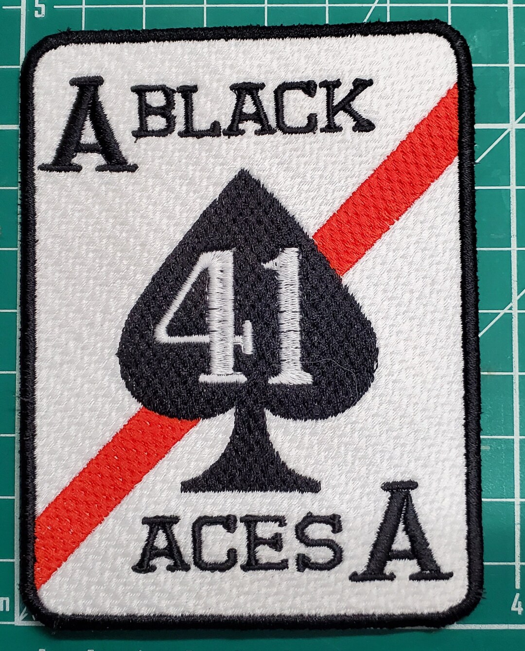 USN Flight Fighter Squadron VFA-41 Black Aces 4.9" Embroidered Patch ...