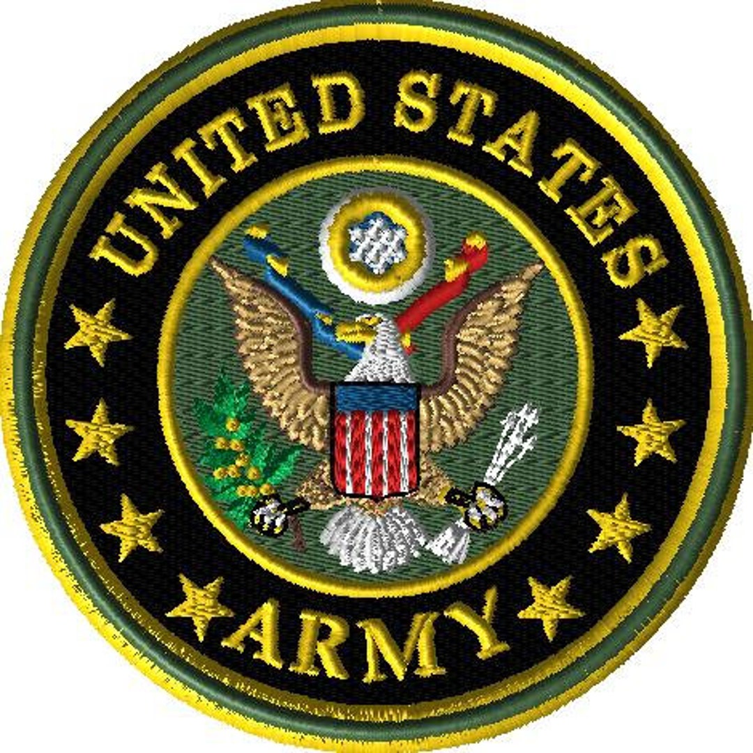 US Army Embroidery Machine Design 4.9 X 4.9 Inches Reproduction Digital ...