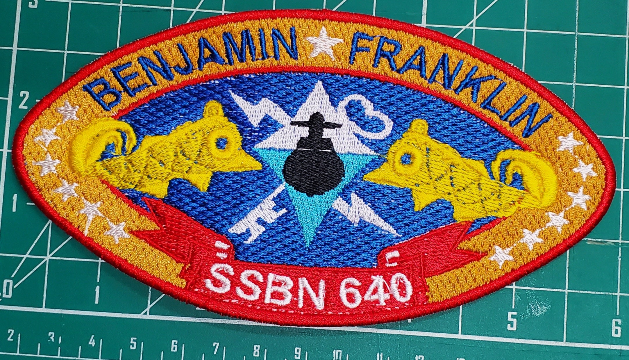 USS Benjamin Franklin SSBN-640 Embroidered Patch Free Shipping - Etsy