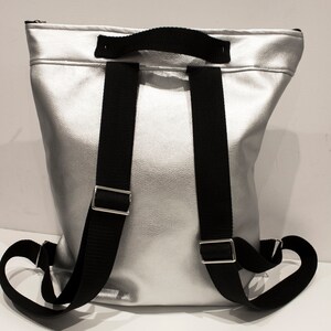 Backpack for Women Handmade Silver Metal Eco Leather Stylish Summer ...