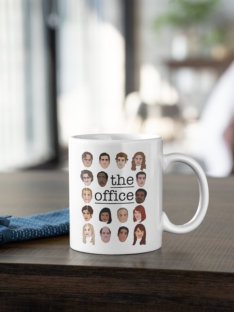 The Office Faces Characters Merch Funny 11 Oz Ceramic Mug Gift Souvenir ...