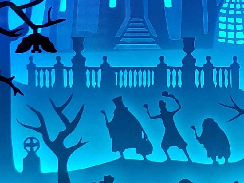 Haunted Mansion Shadow Box SVG & DFX Files Light Box Multi | Etsy