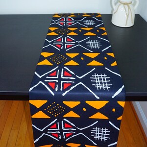Mud Cloth Print Table Runner, Rustic Cotton Table Runner, Modern ...